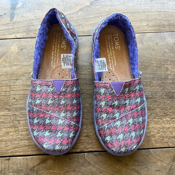 Toms | Shoes | Toms Kids Fuzzy Purple And Pink Sparkle Shoes Size 3y ...